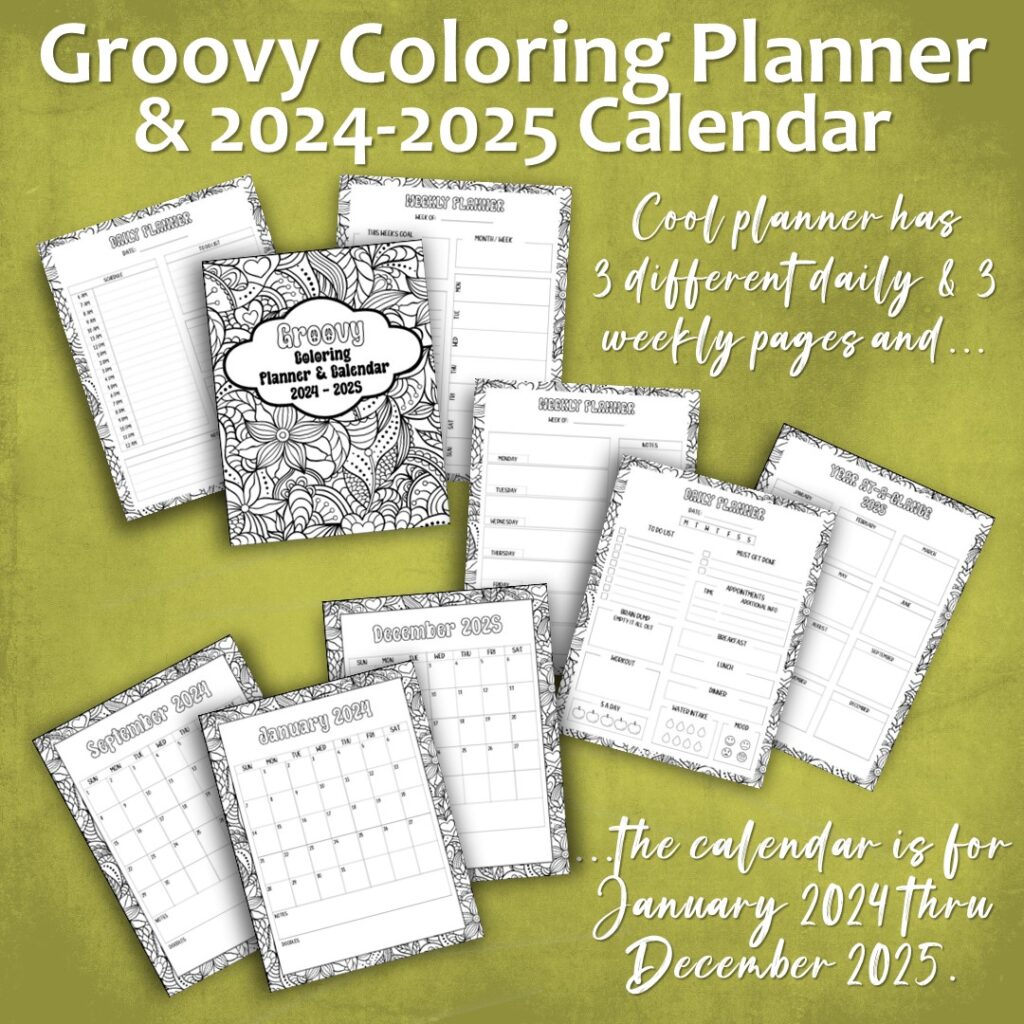 2026 Abstract Coloring Calendar - Plan Journal Color