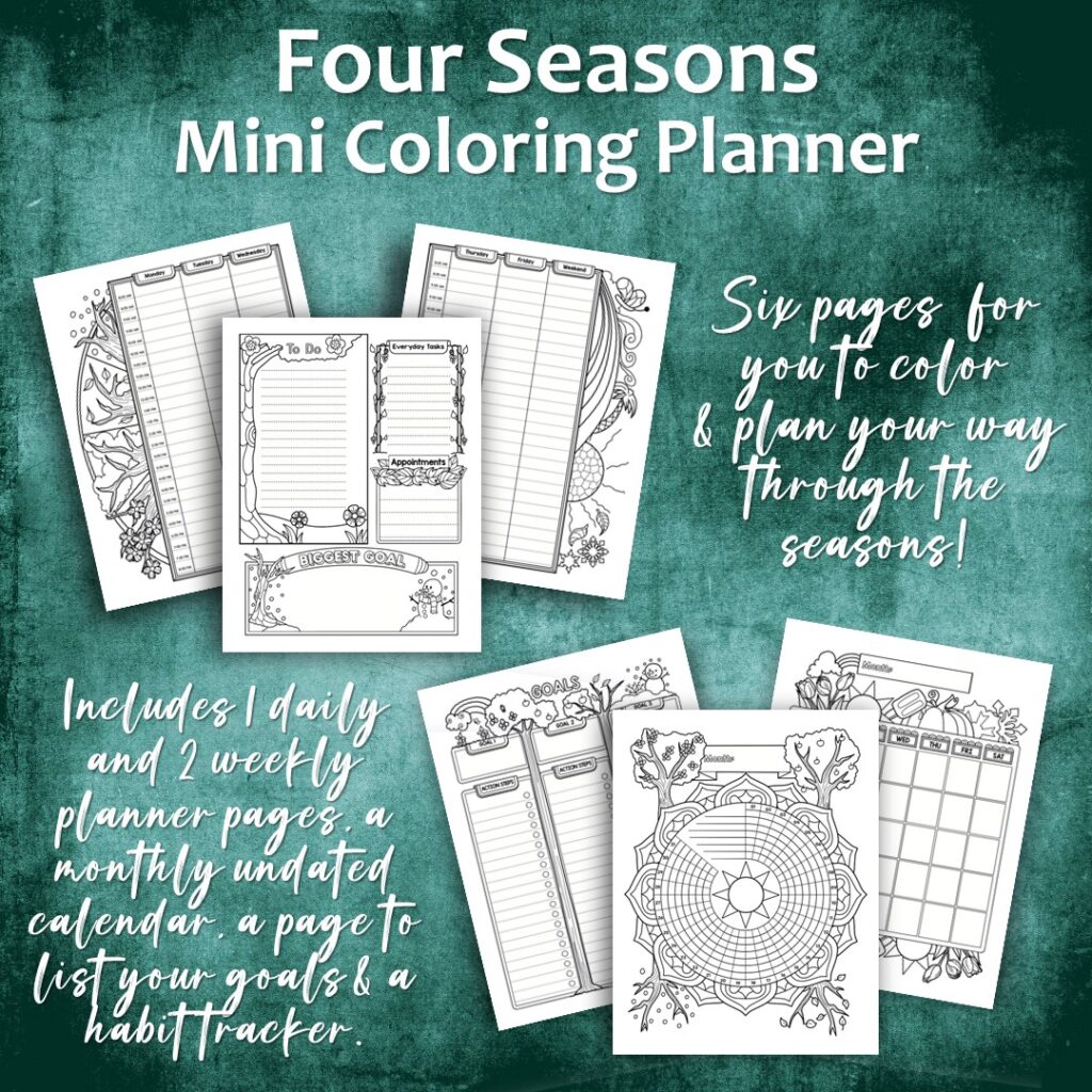 Four Seasons Mini Coloring Planner - Plan Journal Color