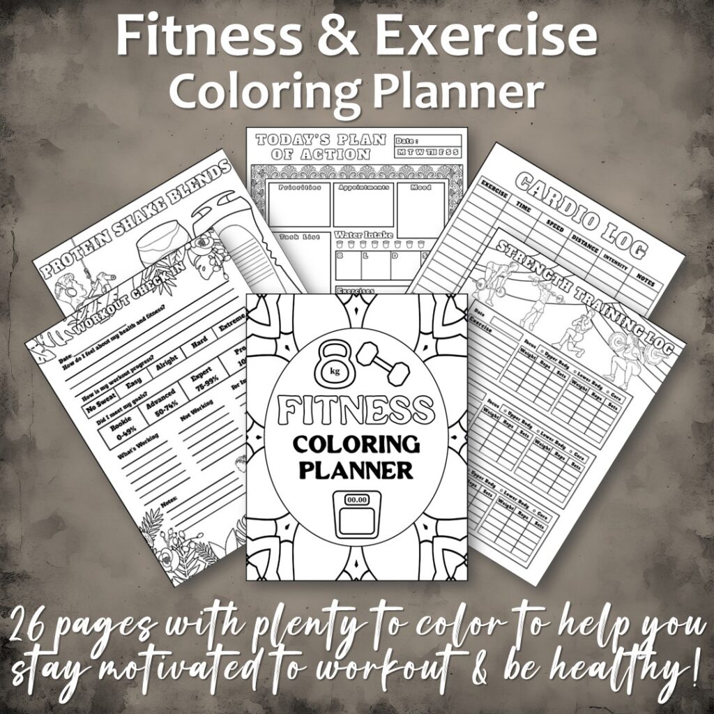 Fitness & Exercise Coloring Planner - Plan Journal Color